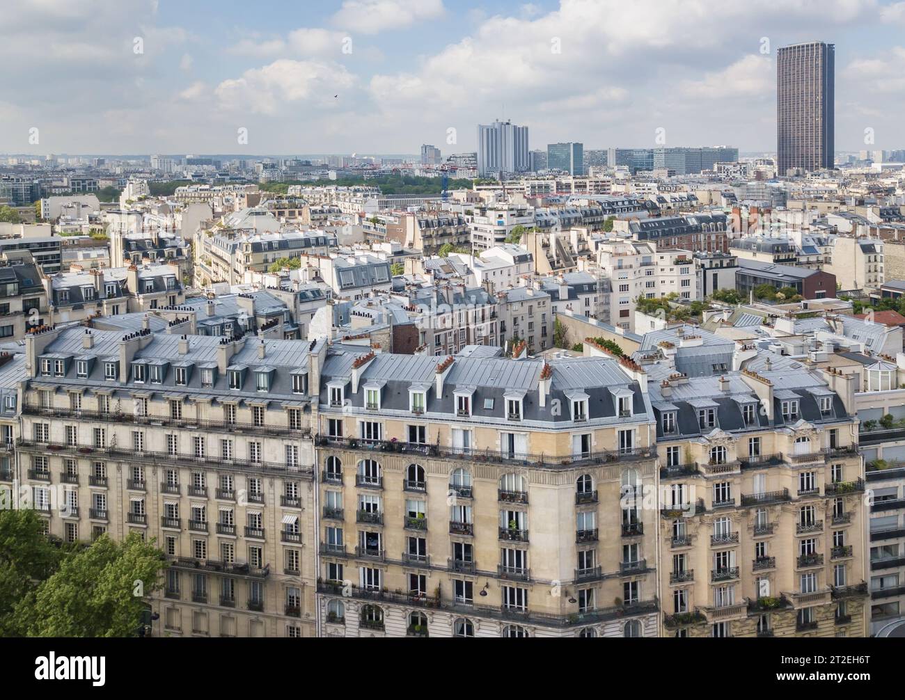 Aerial drone photo of classic Parisian buildings and 15e Arrondissement ...