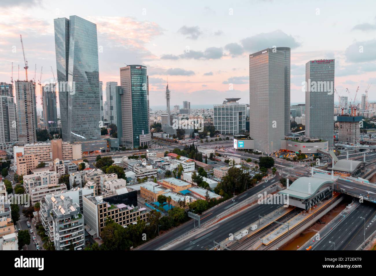 Tel Aviv, Israel - October 14, 2023 - Aerial view of the buildings and ...