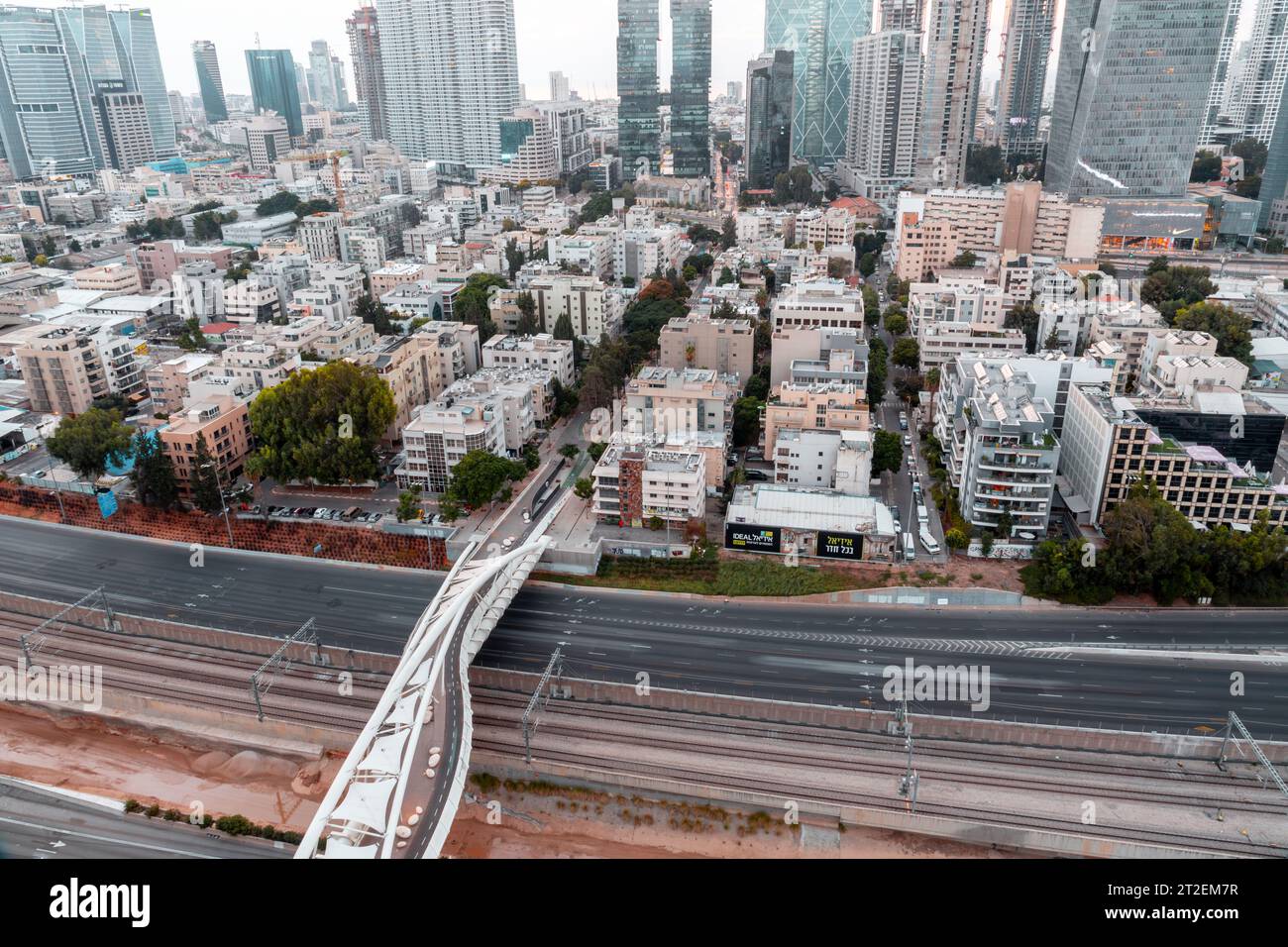 Tel Aviv, Israel - October 14, 2023 - Aerial view of the buildings and ...