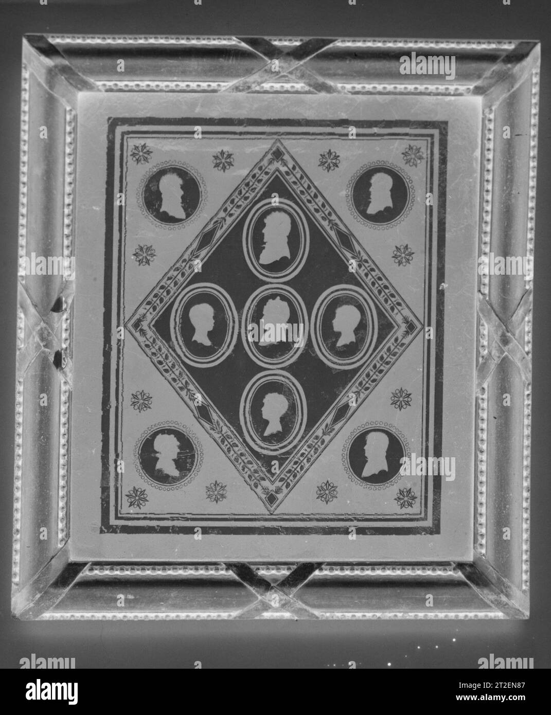 Panel with nine portraits French 19th century Stock Photo - Alamy