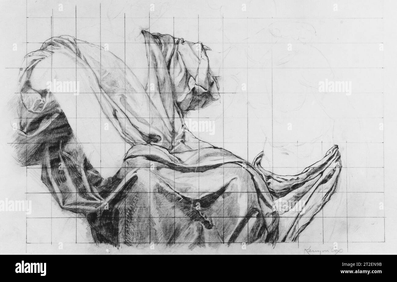 Science Instructing Industry: Drapery Study Kenyon Cox American 1898 ...