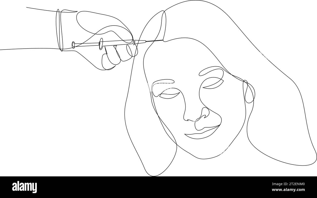 Continuous one line drawing of platelet rich plasma injection procedure ...
