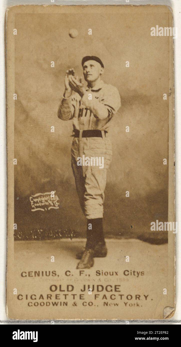 C. Frank Genins, Center Field, Sioux City Corn Huskers, from the Old ...