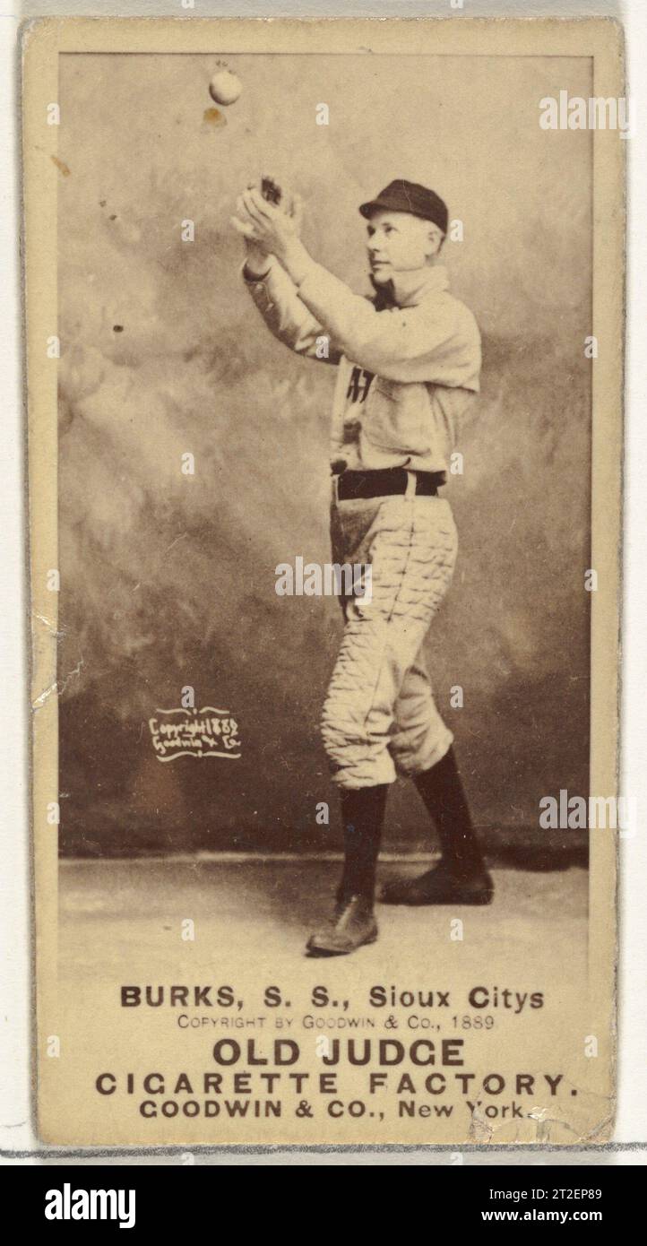 Robert E. Burks, Shortstop, Sioux City Corn Huskers, from the Old Judge ...