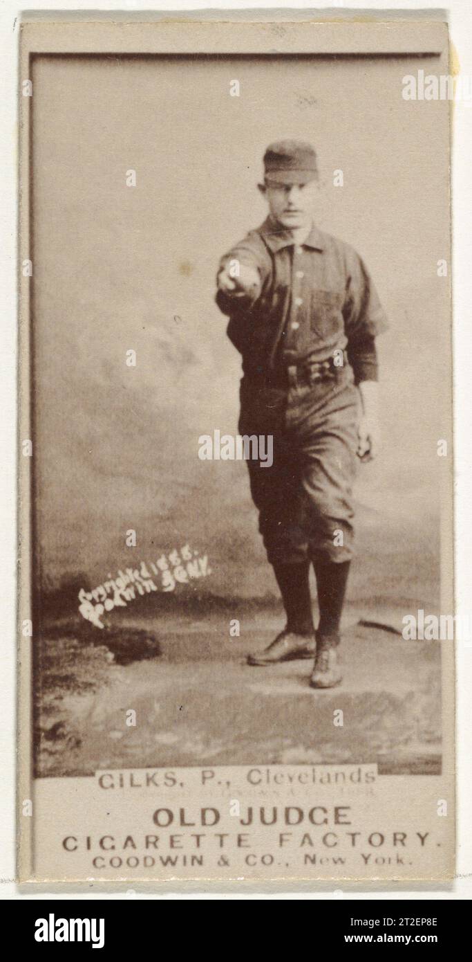 Robert James "Bob" Gilks, Pitcher, Cleveland, from the Old Judge series ...