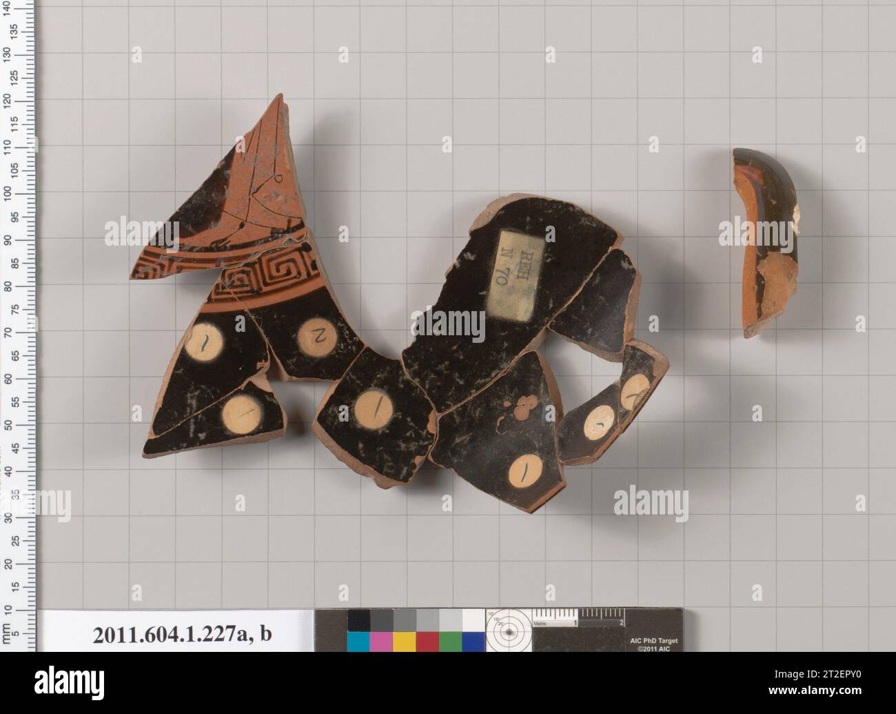Terracotta fragments of a kylix (drinking cup) Greek, Attic second ...