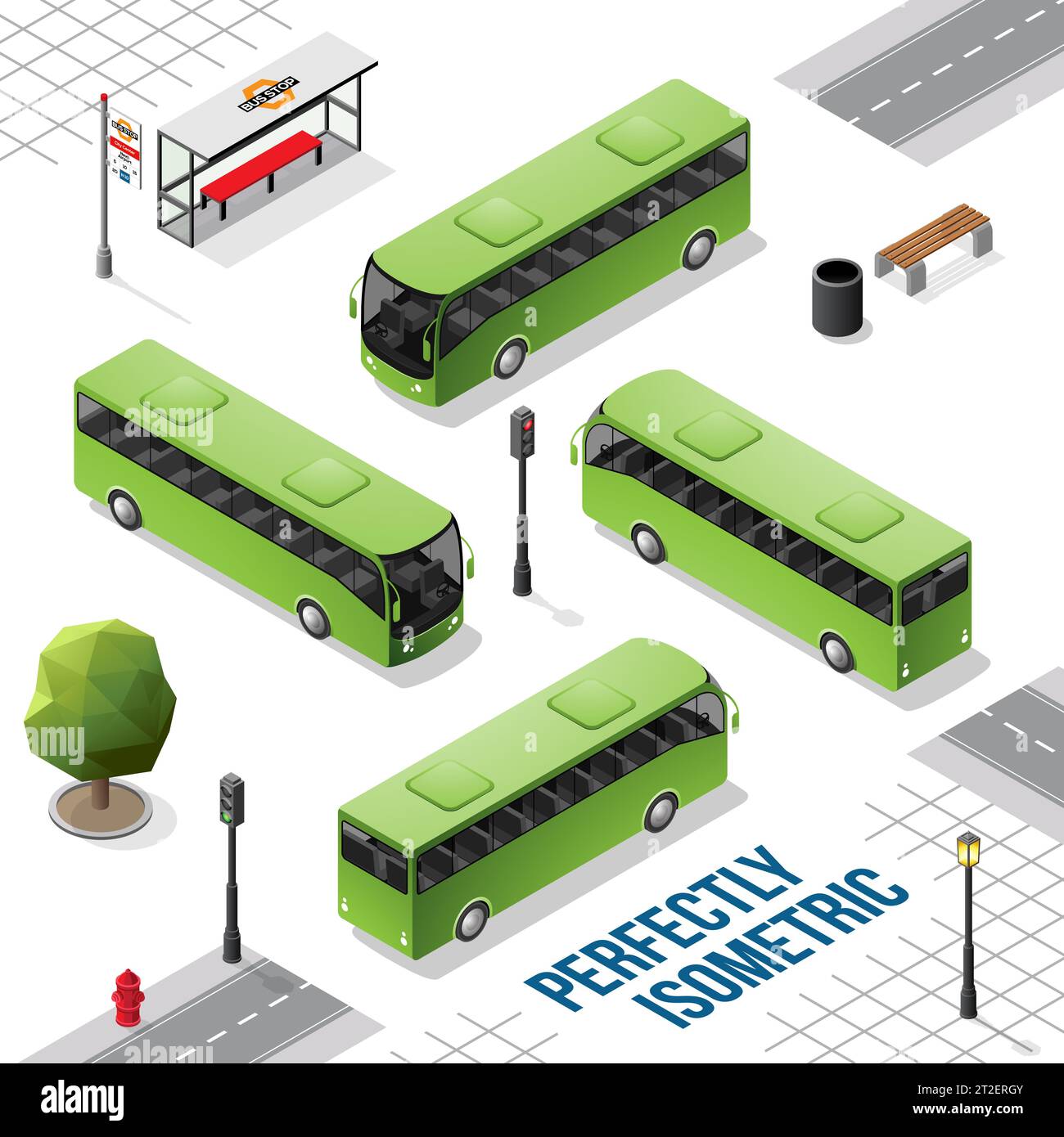 Isometric bus on station hi-res stock photography and images - Alamy