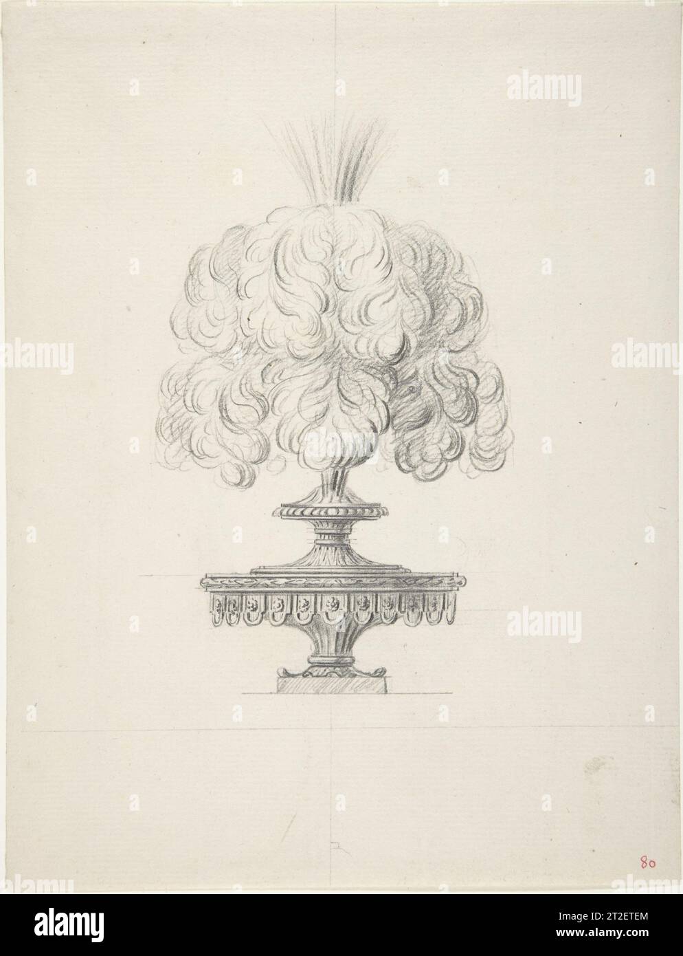 Design for a Plumed Oil Lamp Anonymous, French, 18th century French ca ...