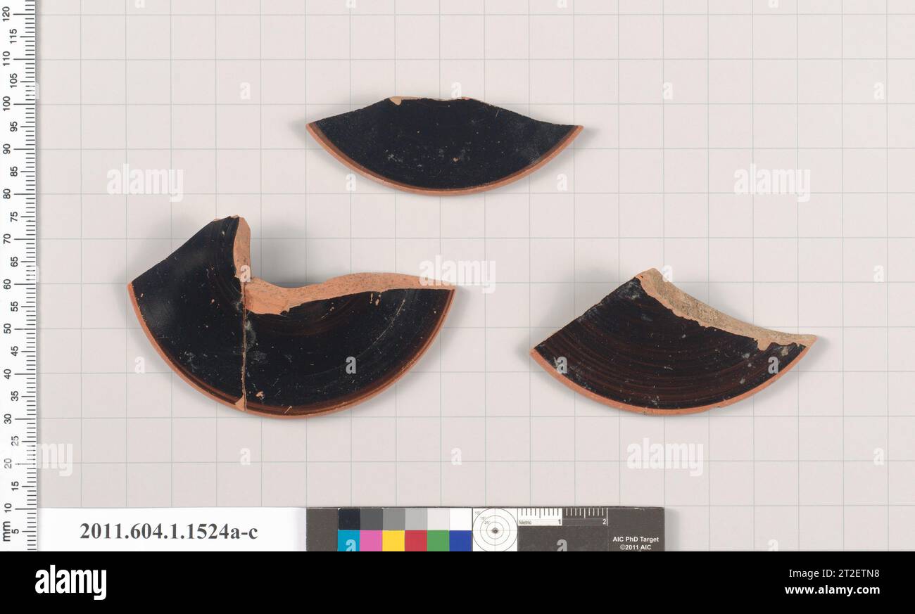 Terracotta fragments of kylikes (drinking cups) Greek, Attic 5th ...