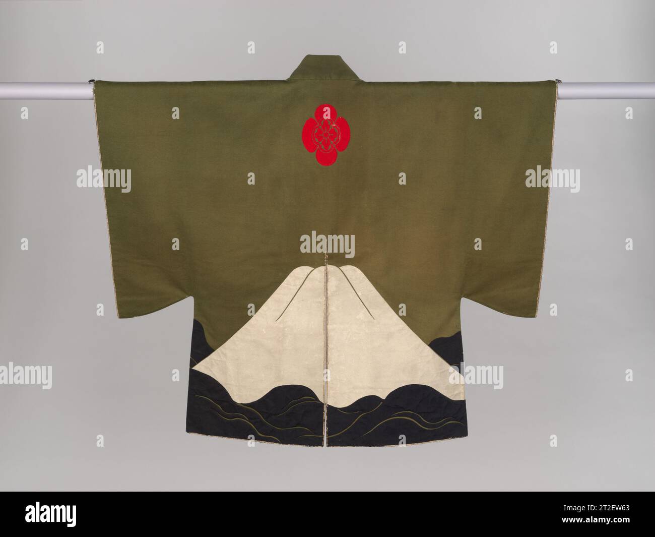 Battle surcoat (jinbaori) with Mount Fuji and waves Japan first half ...