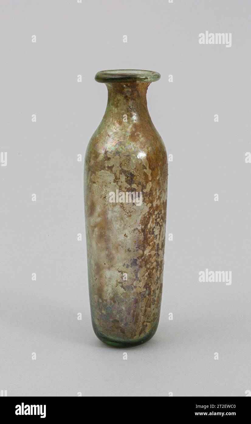 Glass bottle Roman 2nd–3rd century CE Translucent blue-green.Everted ...