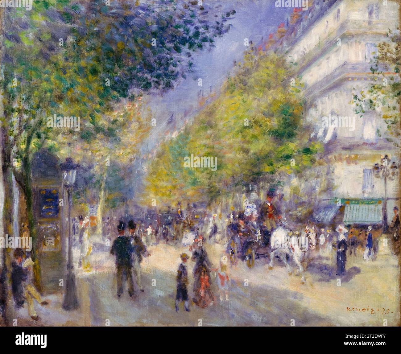 Pierre Auguste Renoir, The Grands Boulevards, (Paris), painting in oil ...