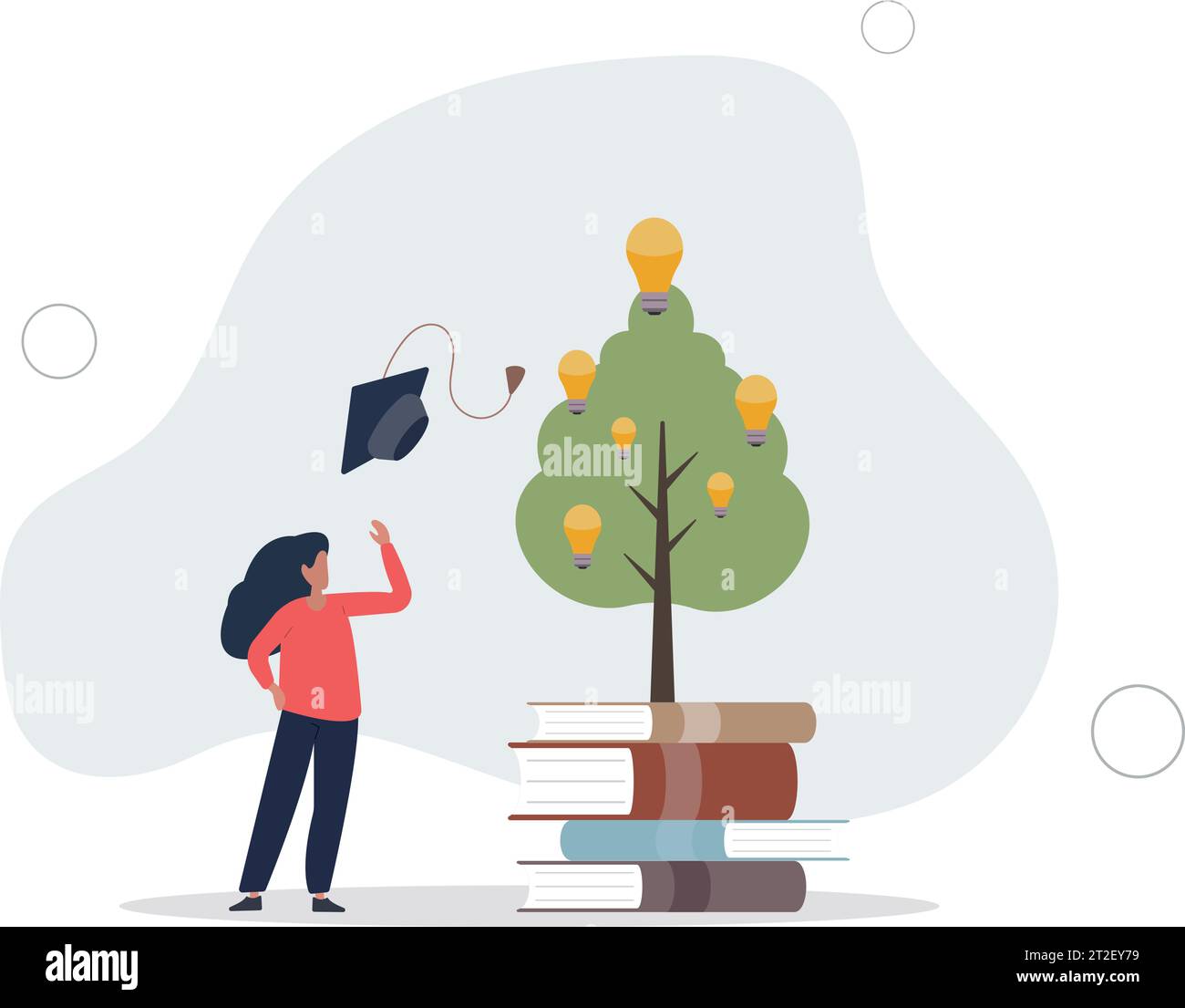 Graduation and growth of knowledge .celebrate end of school, university ...