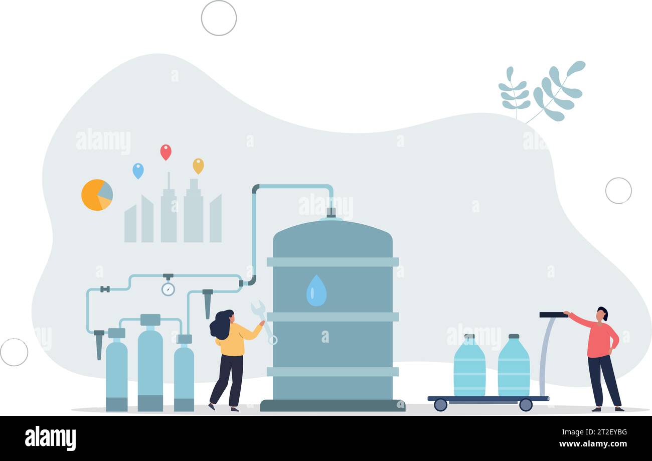 Purification, online distribution and clean water delivery.gallons of ...