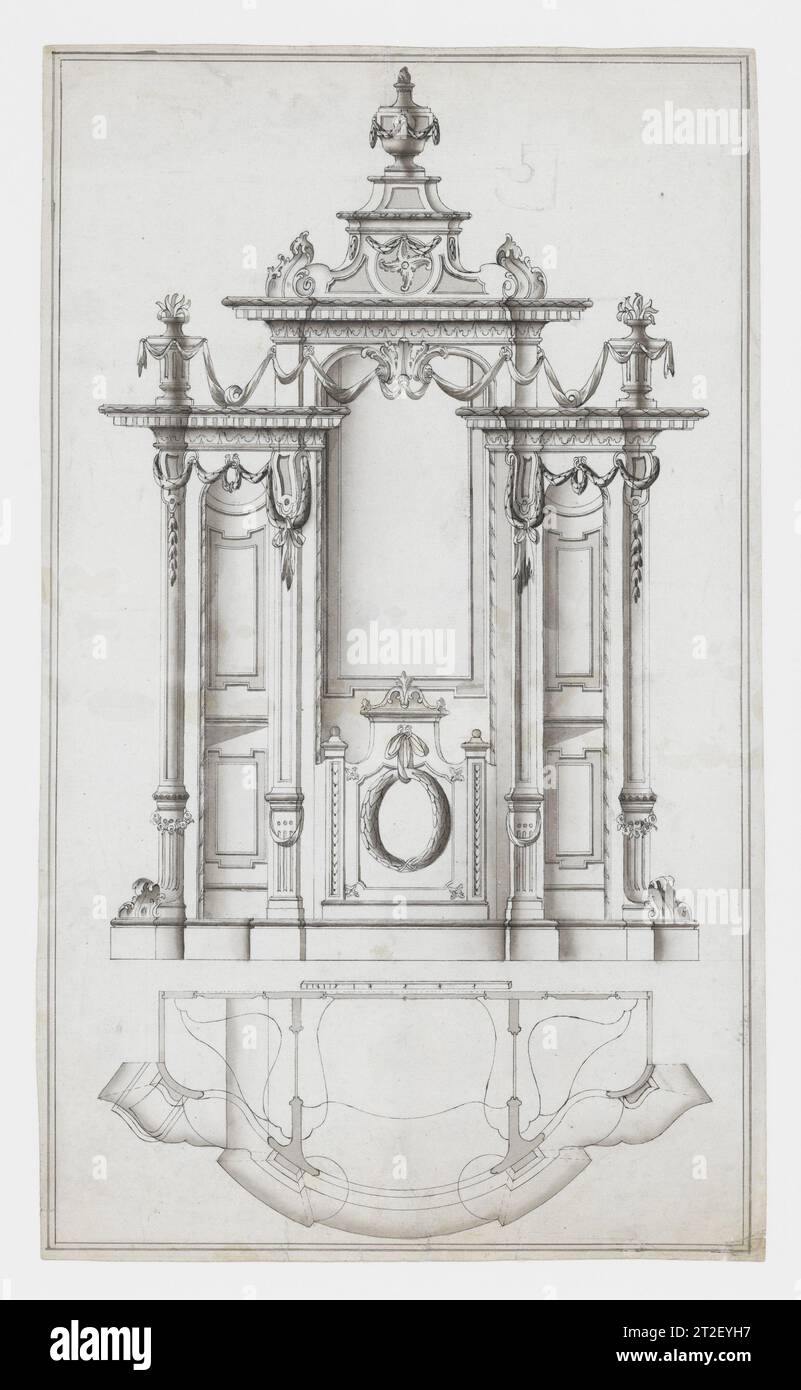 Elevation and Floorplan of a Neoclassical Confessional Anonymous ...