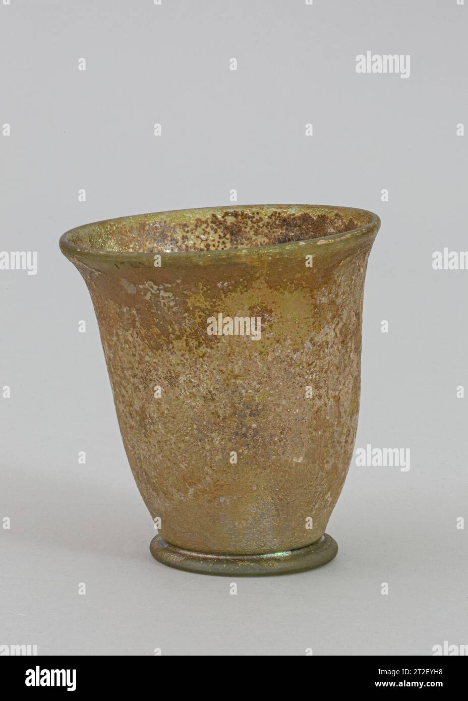 Glass beaker Roman 3rd–4th century CE Colorless, with pale blue green ...