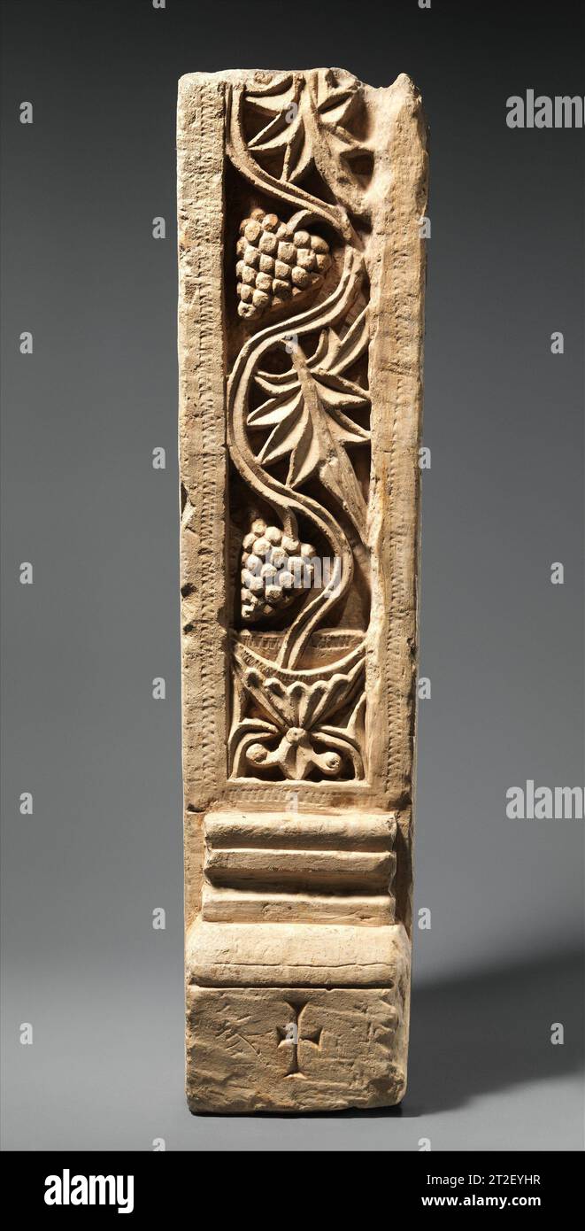 Door Post with Grapevine Emerging from a Chalice and a Small Cross 6th ...
