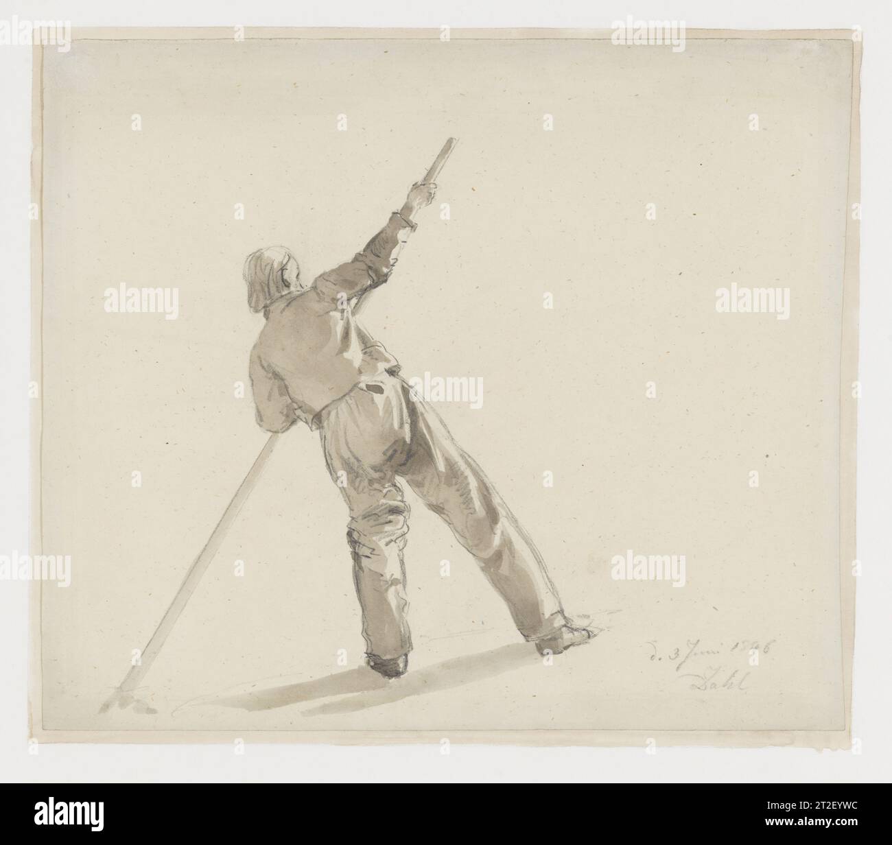 A man holding an oar (study for the painting "Copenhagen Harbor by ...