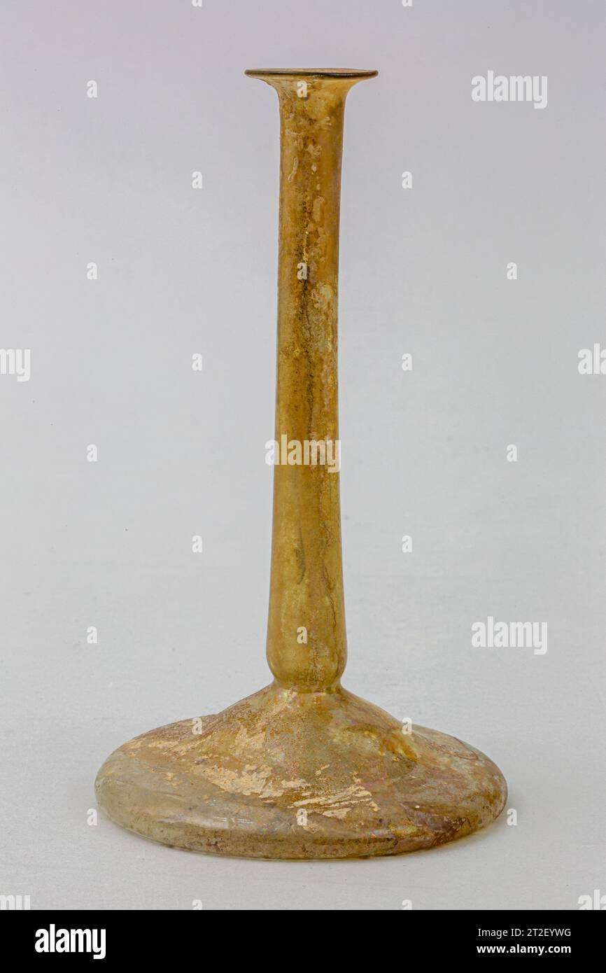 Glass perfume bottle (candlestick unguentarium) Roman 2nd–3rd century ...