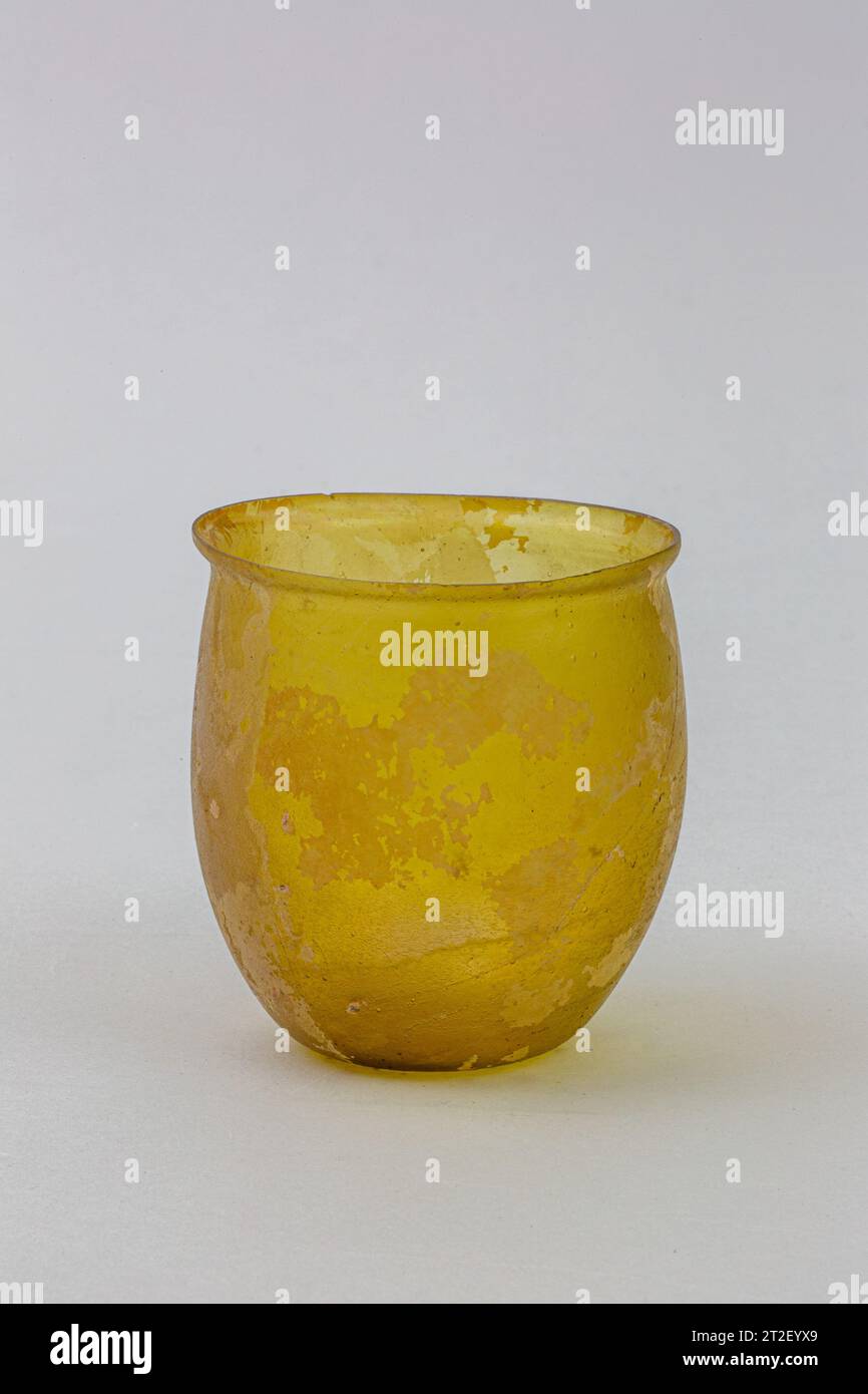 Glass beaker Roman mid-1st–early 2nd century CE Translucent light ...