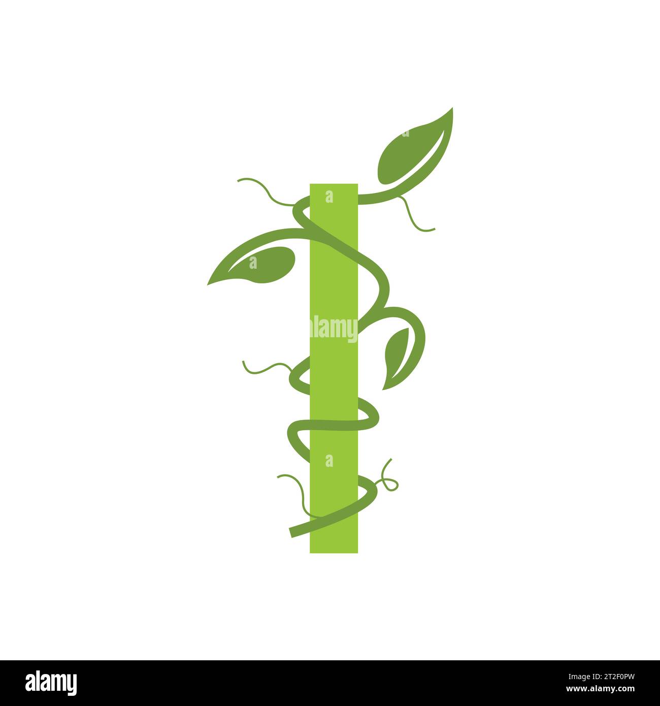 Initial letter I with green circle leaf vector illustration Vector ...