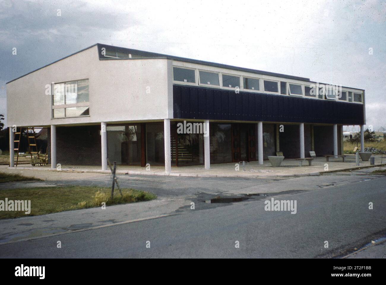 1970s, historical, unusually designed 'modern' building of the era ...