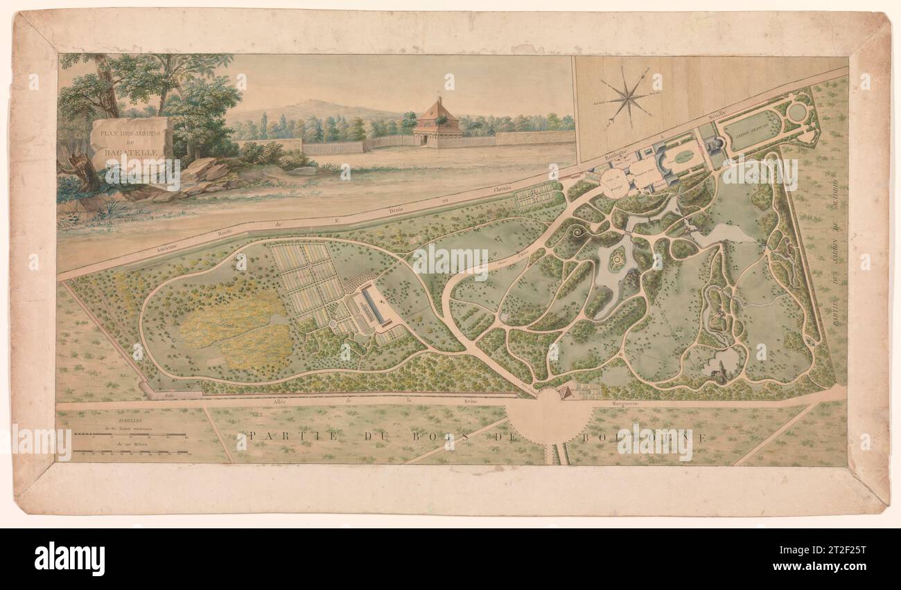Plan for the Garden of the Château de Bagatelle Pierre Lapie French ...