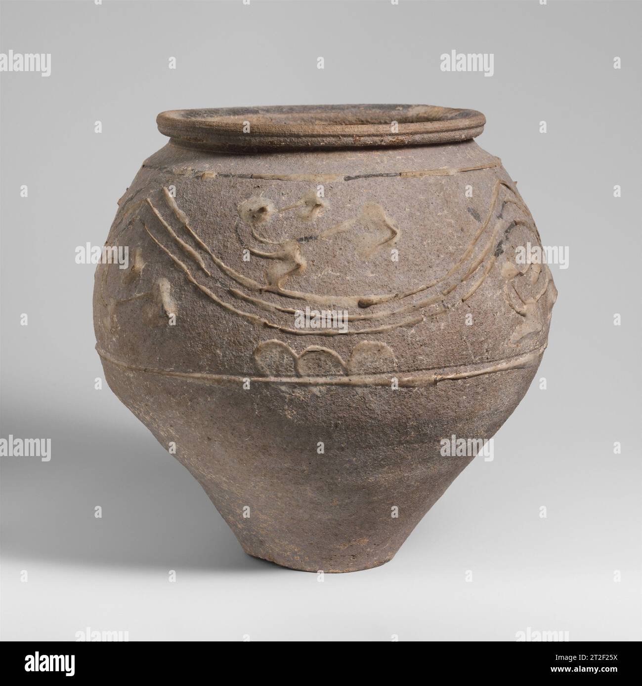 Terracotta jar with barbotine decoration Roman 2nd–3rd century CE Rough ...