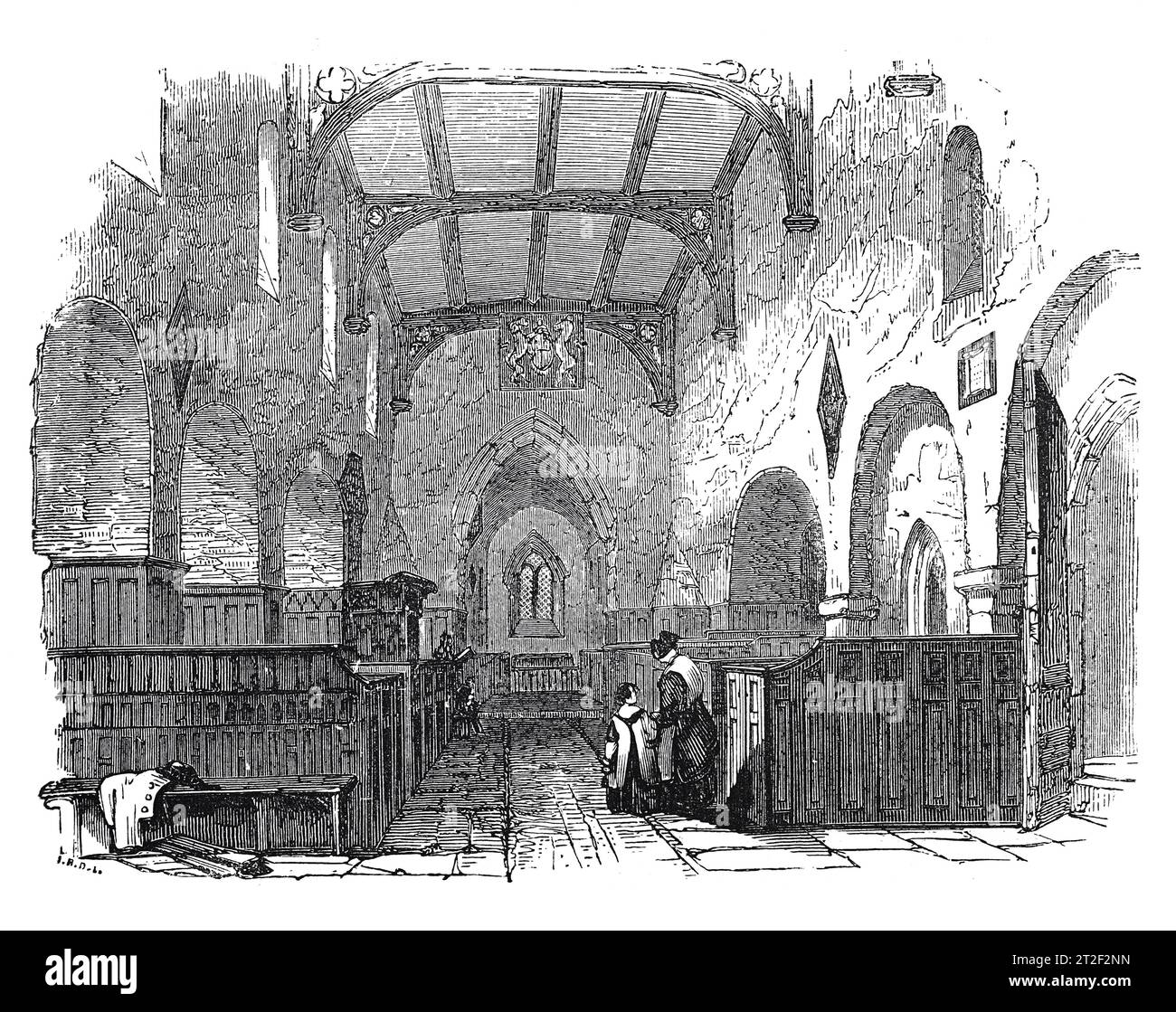 Interior of St Michael's Church, St Albans, Hertfordshire in the 19th ...