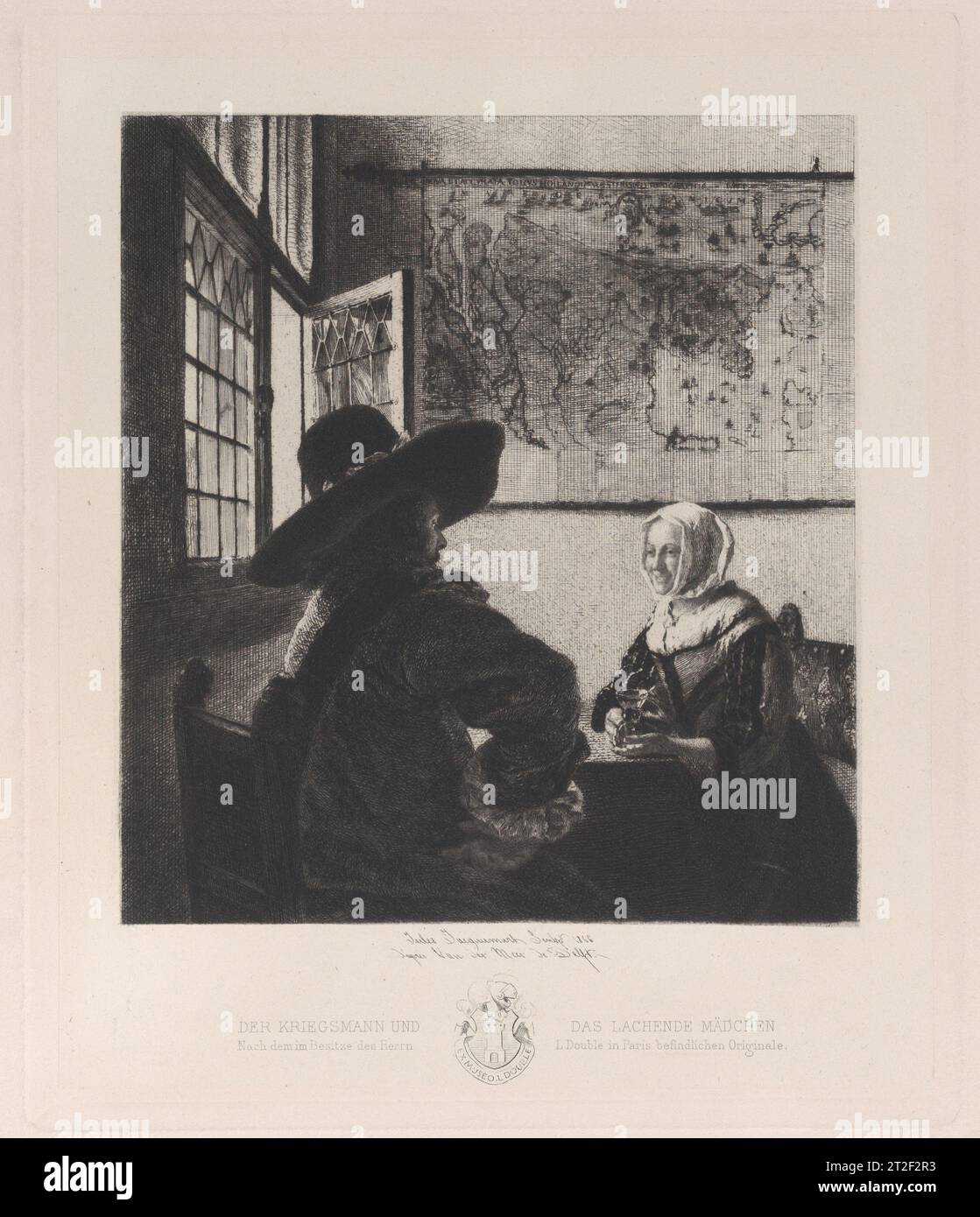 Officer and Laughing Girl, after Vermeer Jules-Ferdinand Jacquemart ...