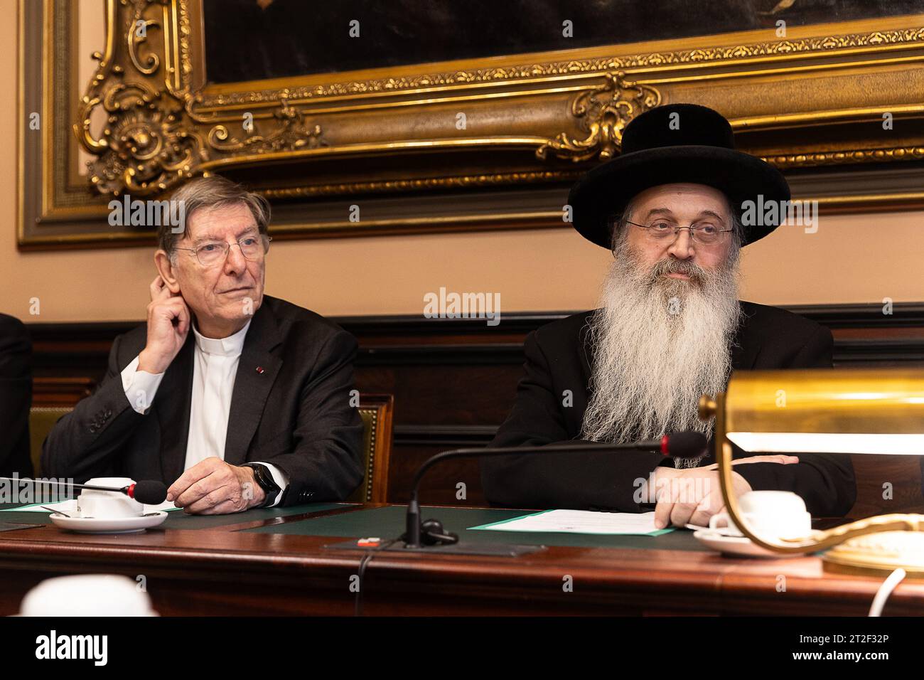 Pastor Rik Hoet and Rabbi Pinchas Padwa pictured during a meeting of ...