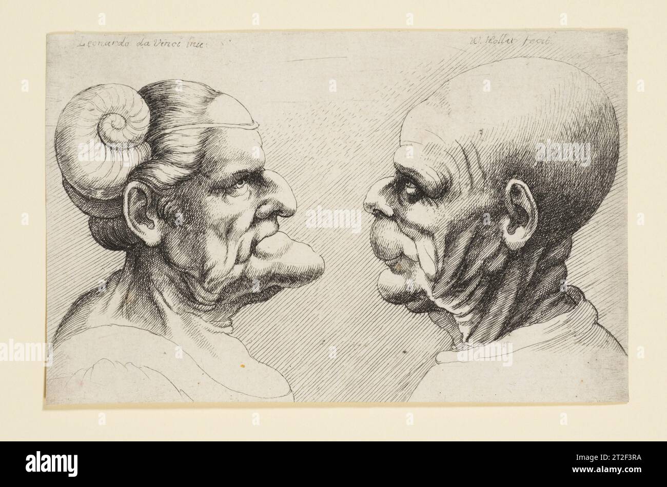 Two Deformed Heads Facing Inwards Wenceslaus Hollar Bohemian after ...