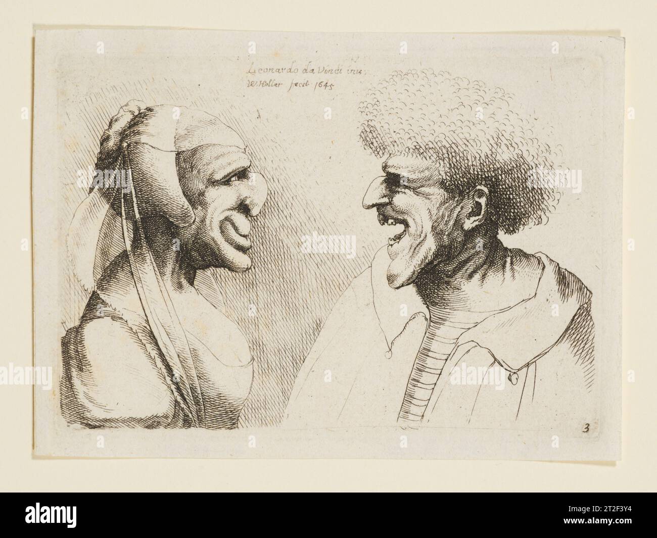 Two Deformed Heads Facing Inwards Wenceslaus Hollar Bohemian after ...