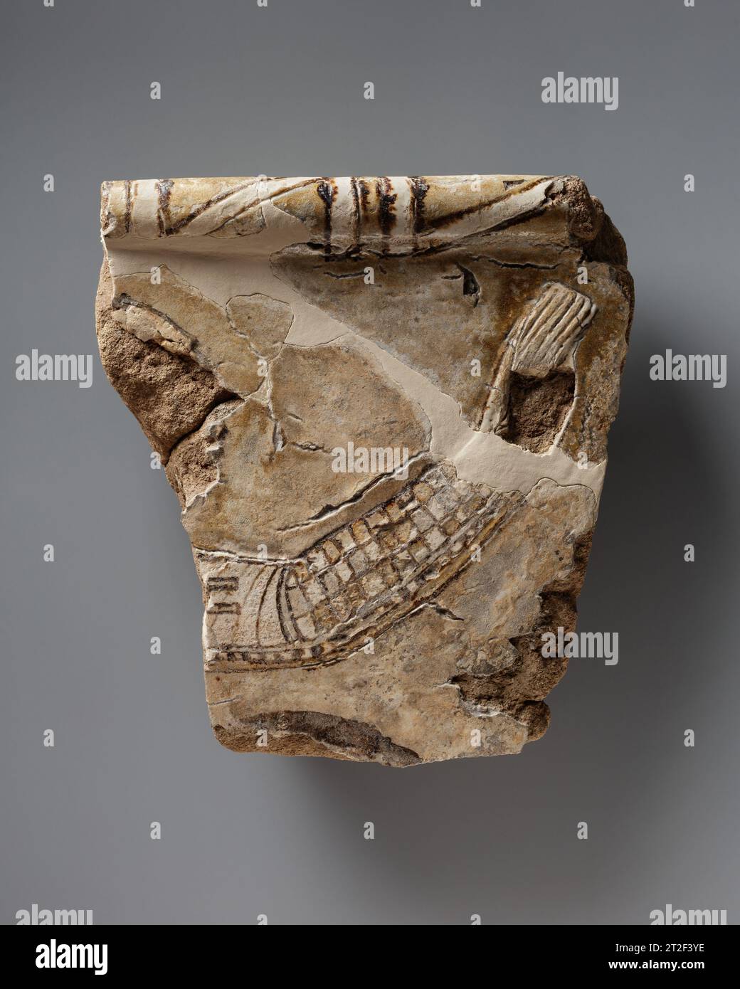 Tile from Side of Stairway to Dais New Kingdom, Ramesside ca. 1279–1213 ...