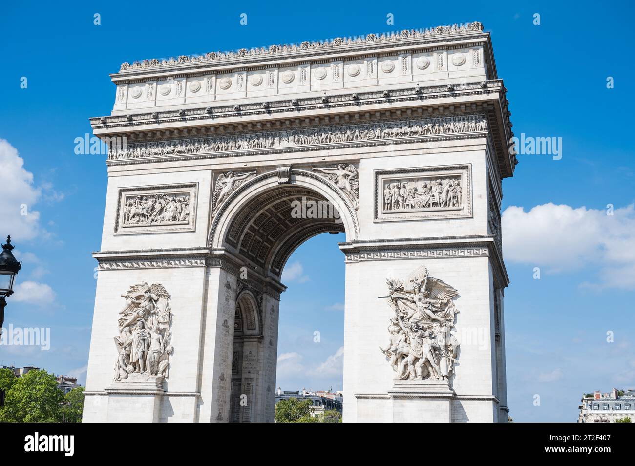 Arc de Triomphe, one of the most famous monuments in Paris, massive ...