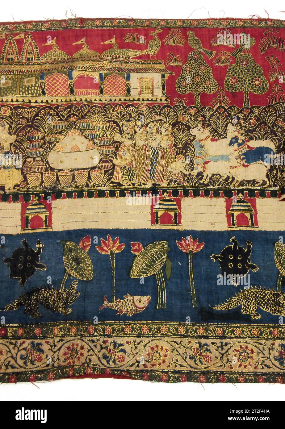 Temple cloth celebrating Krishna (Picchavai) (border section) India ...