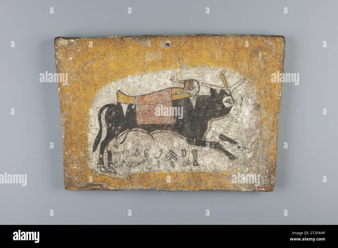 Coffin Footboard depicting Apis bull carrying mummy Third Intermediate ...