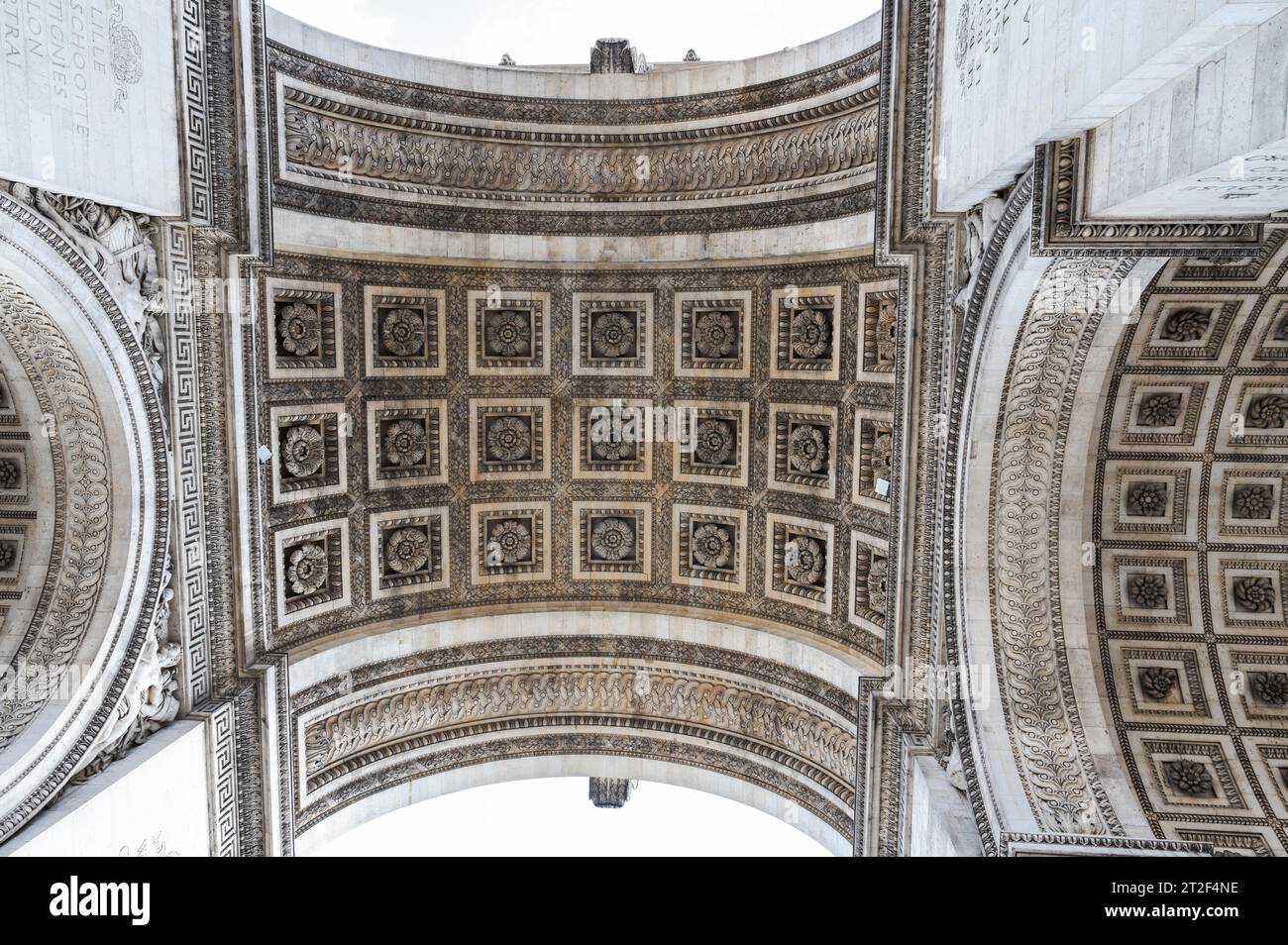 Arc de Triomphe, one of the most famous monuments in Paris, massive ...