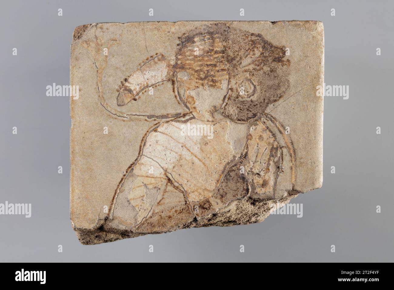 Tile with a bound Nubian from the the side of a dais New Kingdom ...