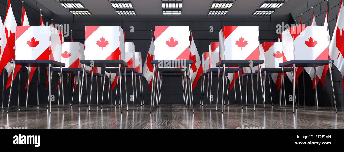 Canada - polling station and voting booths with coat of arms - election ...