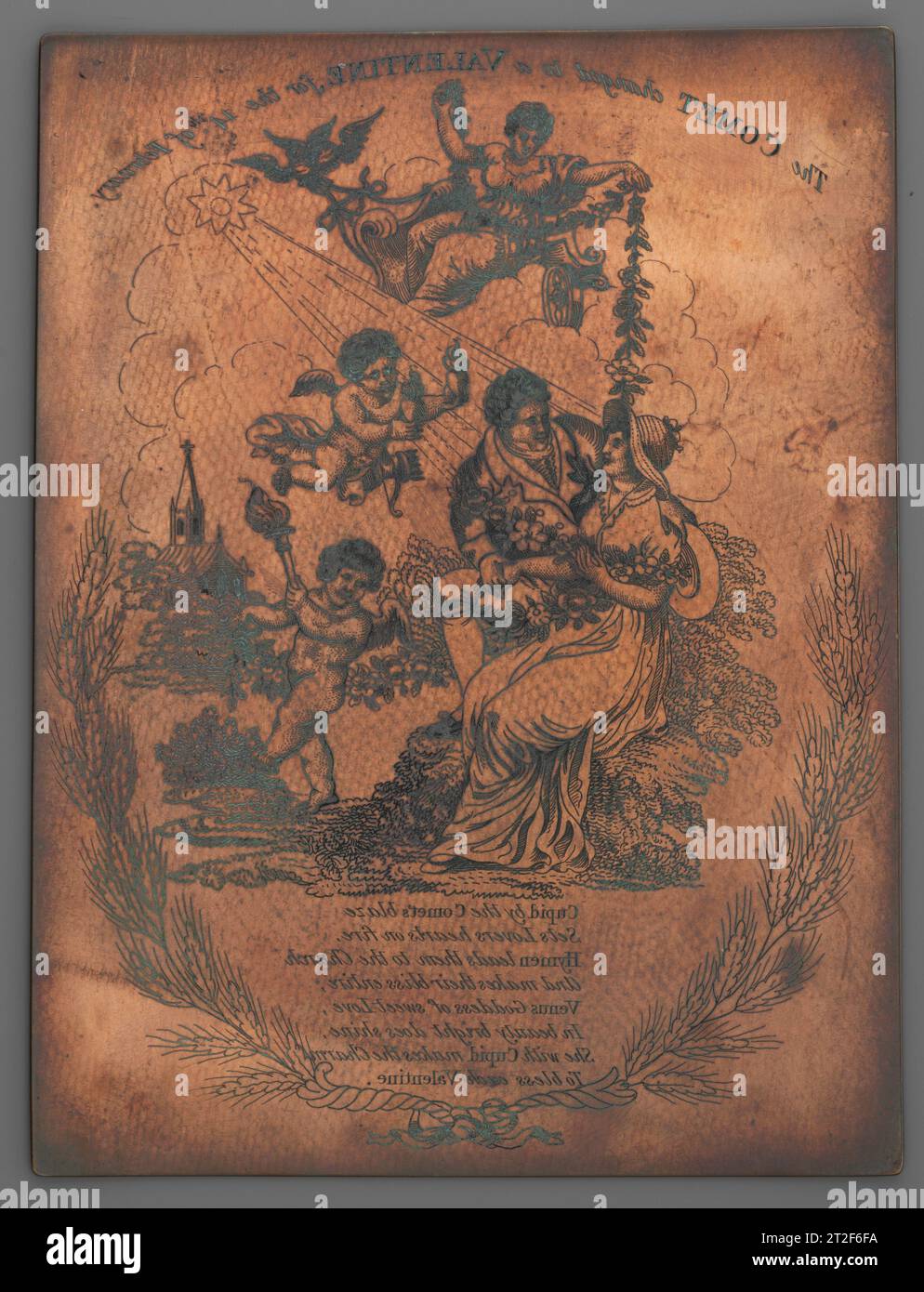Etching plate for a Valentine in honor of Halley's Comet ca. 1835 View ...