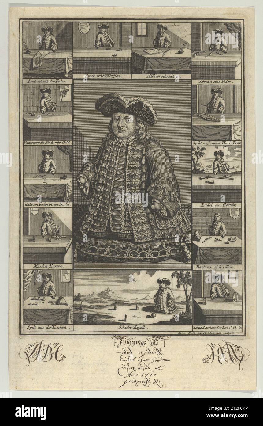 Portrait of Matthias Buchinger Surrounded by Thirteen Vignettes Elias ...