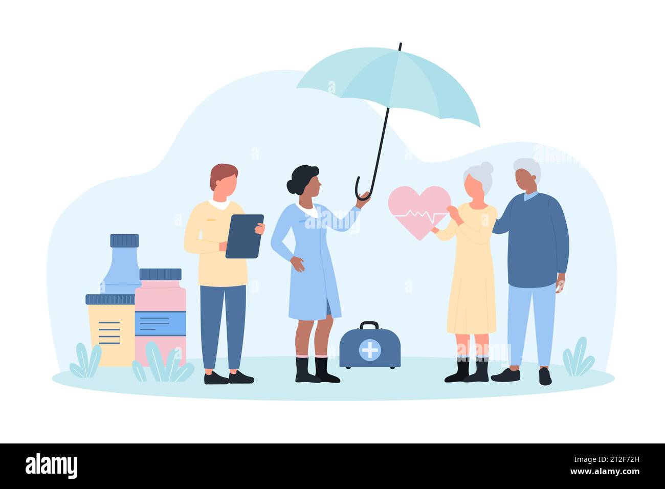 Senior couple holding umbrella Stock Vector Images - Alamy