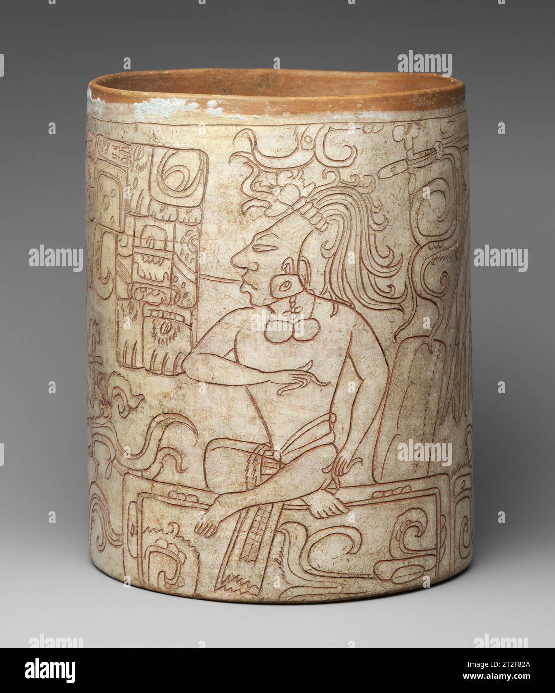 Vessel with Seated Lord Maya 7th–8th century One of the largest Maya ...