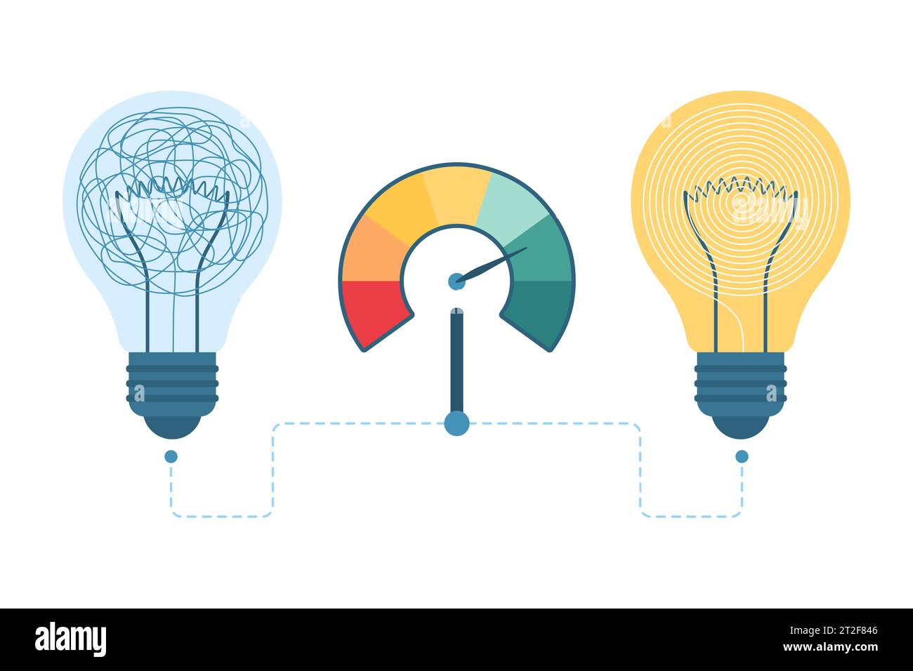 Easy solution for mind problem, creative insight vector illustration ...