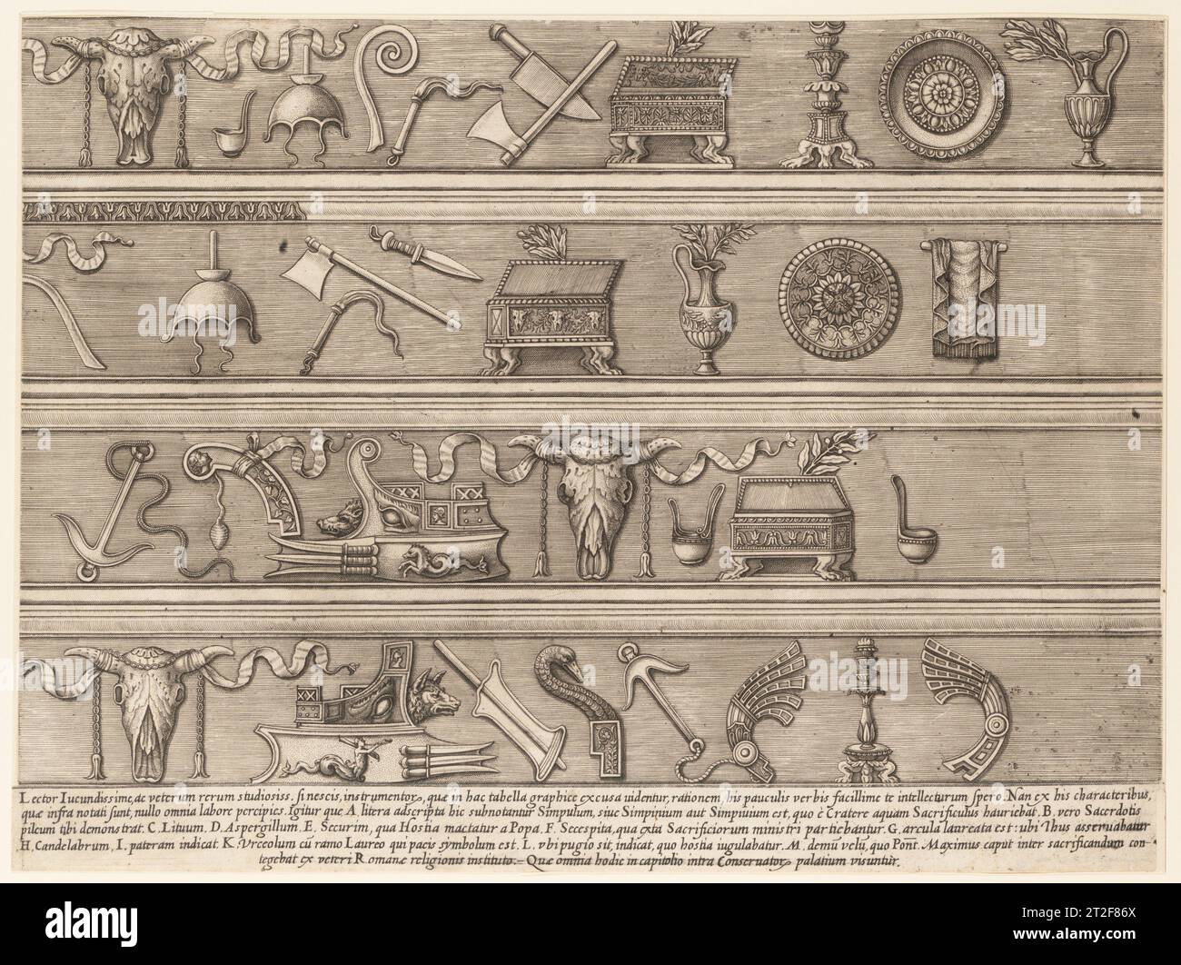 Sacrificial instruments based on ancient relief sculpture hi-res stock ...