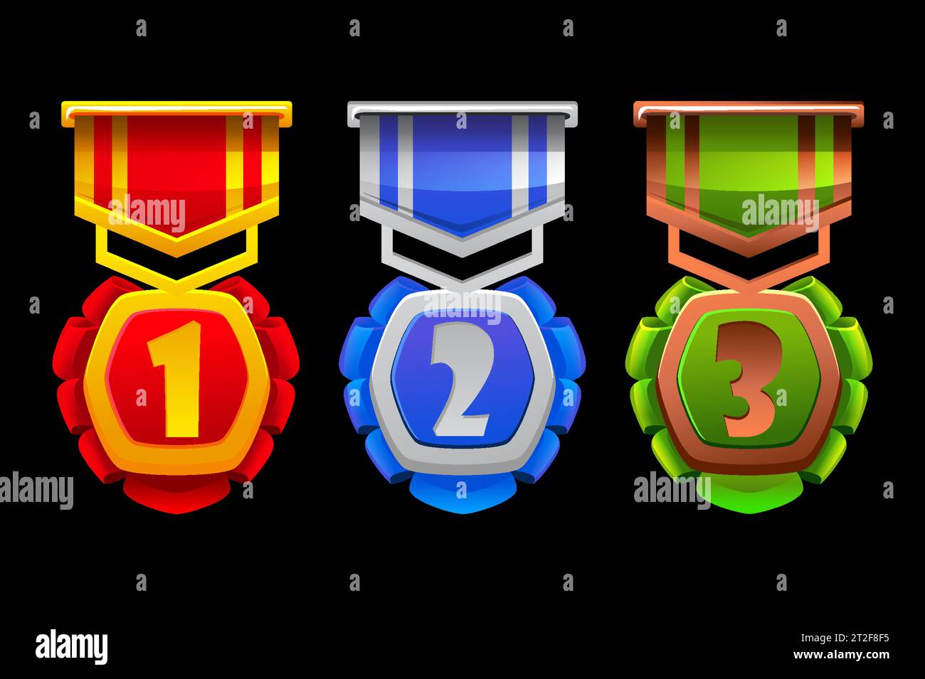 1st, 2nd, 3rd Sports awards three medals, gold, silver and bronze ...