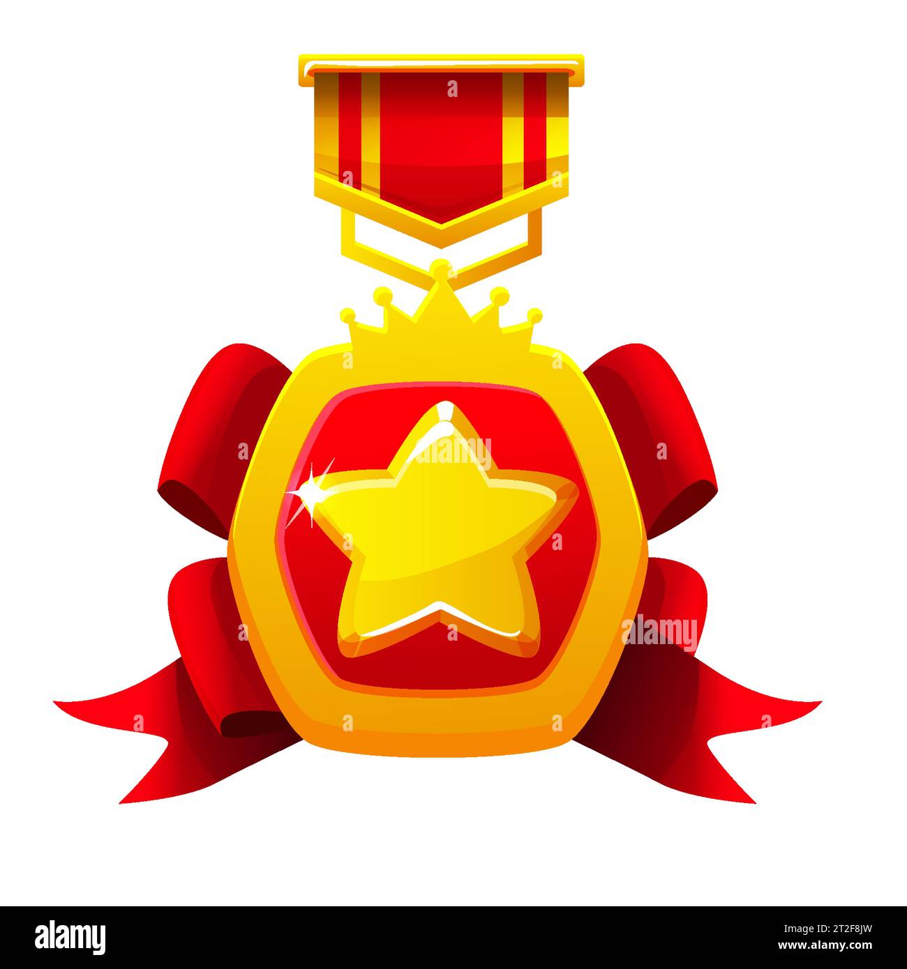 Golden award medal with a star for a 2D game Stock Vector Image & Art ...