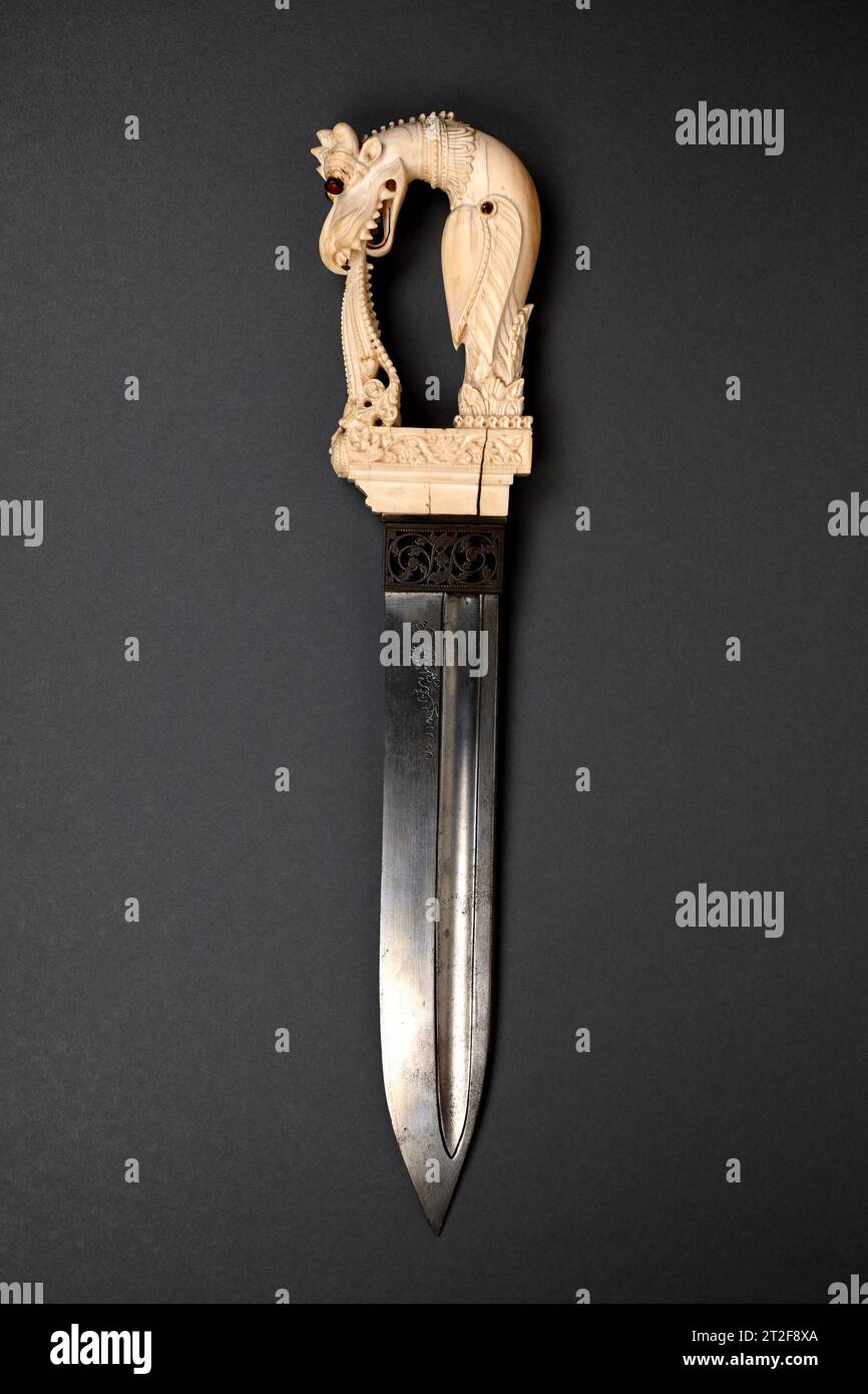 Dagger with Yali Hilt 1800–1850 This opulent carved and jeweled dagger ...