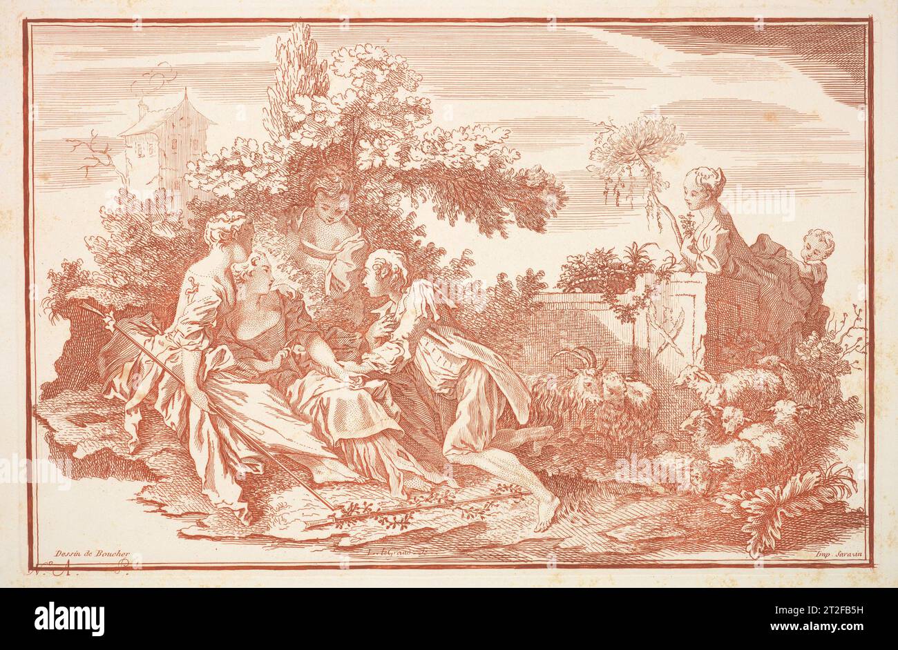 A Shepherd and Young Women in a Bower, from "L'Artiste" Various artists ...